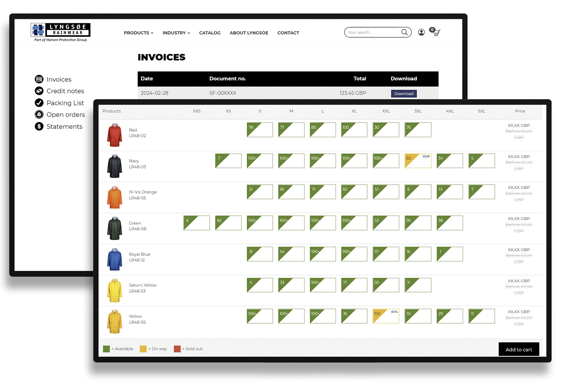 B2B Shop - Lyngsoe Rainwear